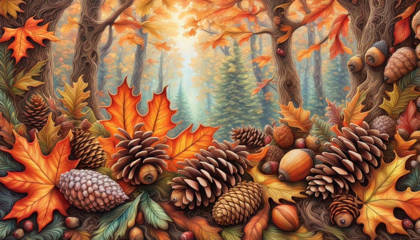 Fall forest motif - AI Generated Artwork - NightCafe Creator