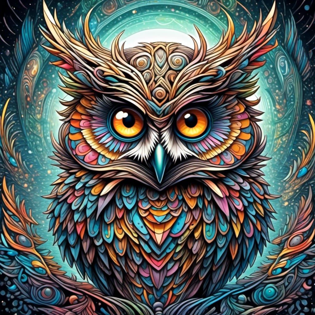 Cosmic Owl - AI Generated Artwork - NightCafe Creator