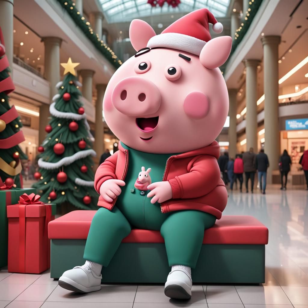 Peppa Pig in Christmas - AI Generated Artwork - NightCafe Creator