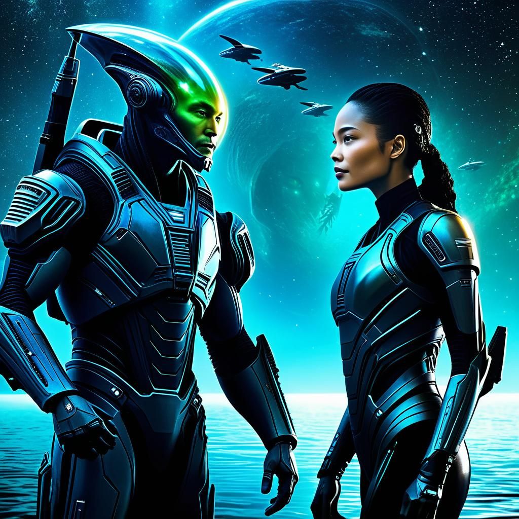 Alien handsome guy and beautiful girl - AI Generated Artwork ...