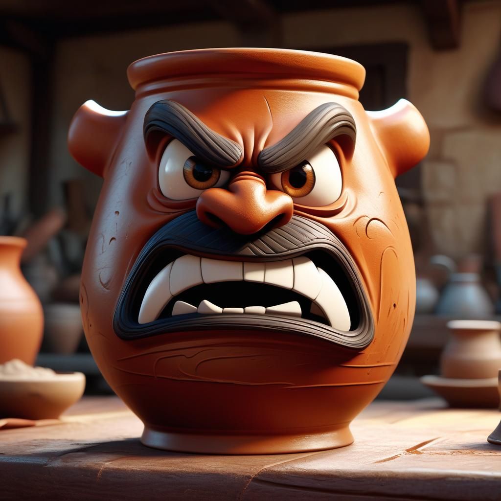 Angry Clay Pottery - AI Generated Artwork - NightCafe Creator