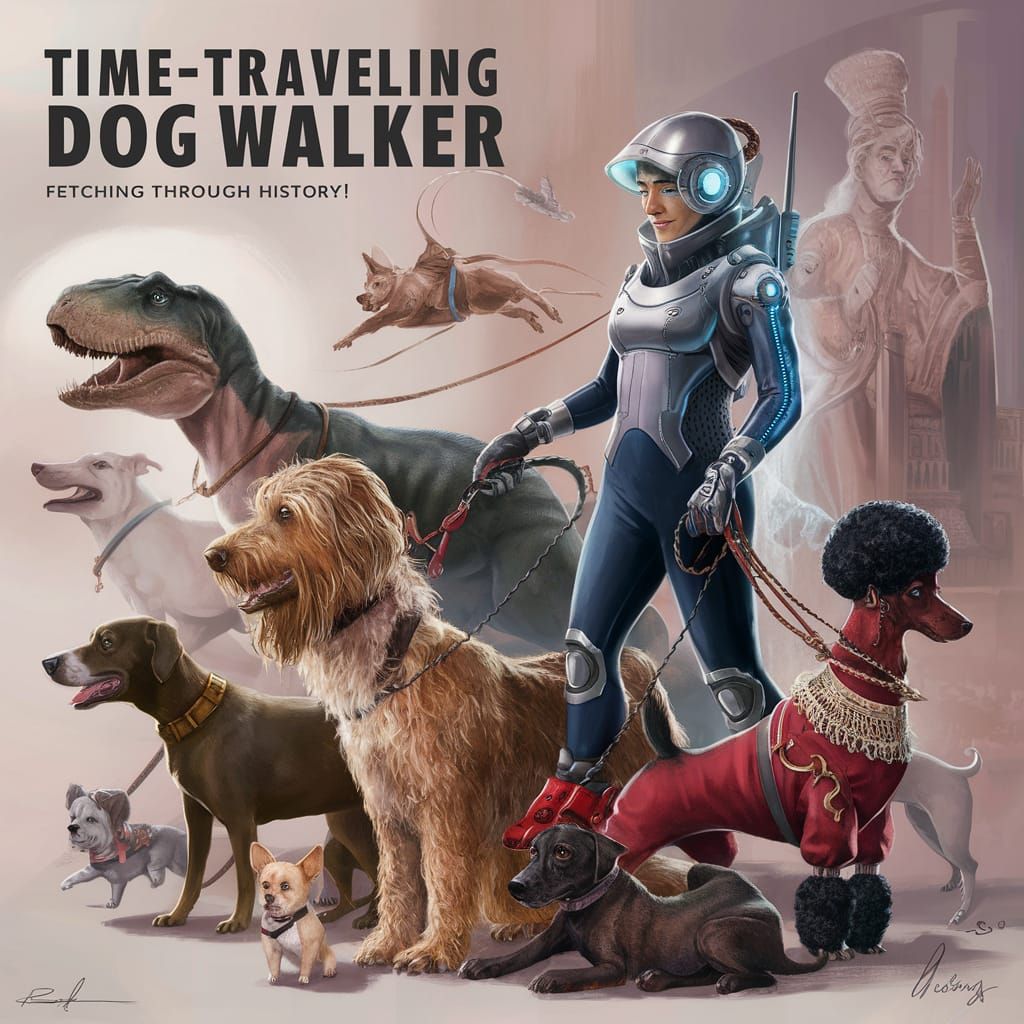 Title: "Time-Traveling Dog Walker" - AI Generated Artwork - NightCafe ...