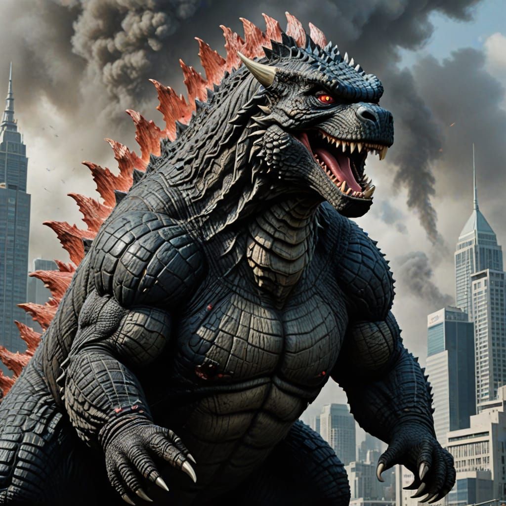 Hyper realistic Godzilla - Godzilla in Hyper Realistic 3D R...