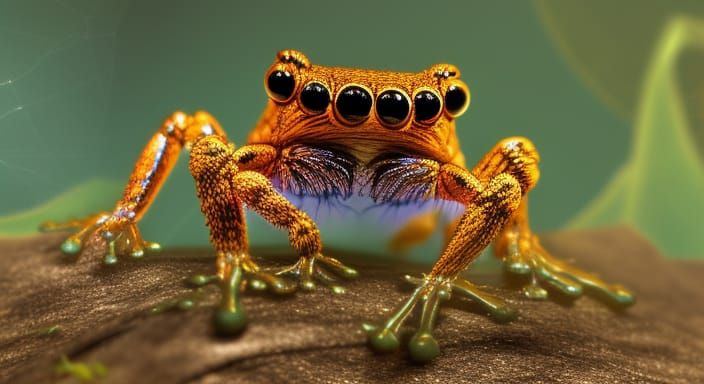 Jumping-spider-frog hybrid #3 - AI Generated Artwork - NightCafe Creator