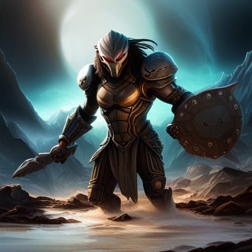 Predator with black armor - AI Generated Artwork - NightCafe Creator