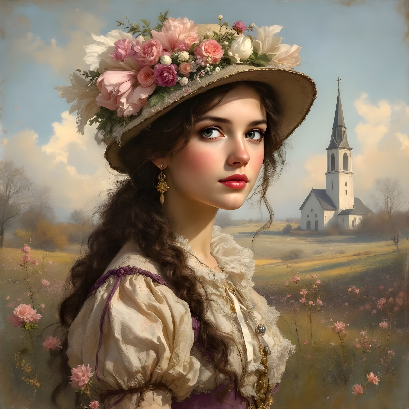 Victorian Lady wearing her Easter Bonnet