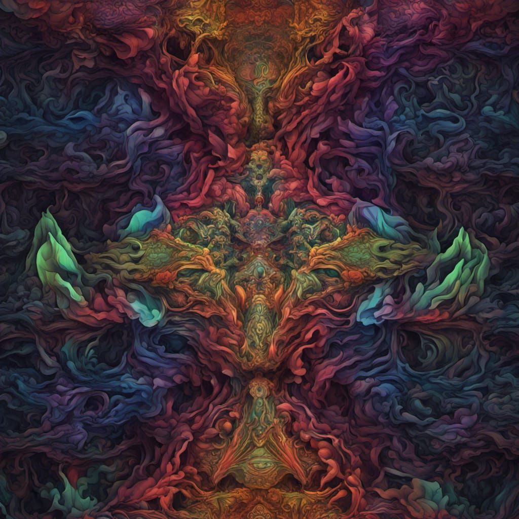 deep color psychedelic art tesselation Unity 3D VRay complex mysterious ...