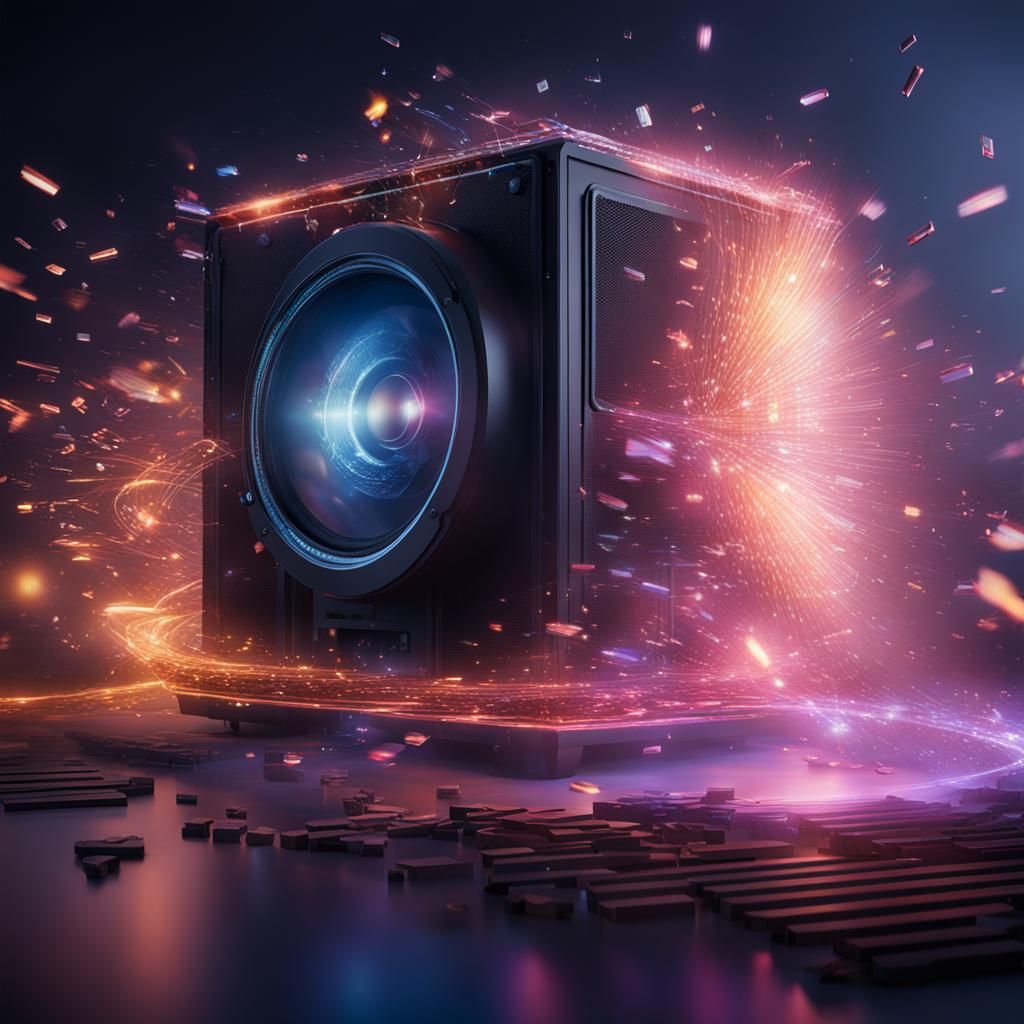 Sound visible as light with 8k resolution detailed visuals and artistic ...