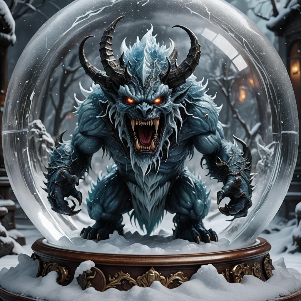 Ice Demon Trapped in a Snow Globe 3 - AI Generated Artwork - NightCafe ...