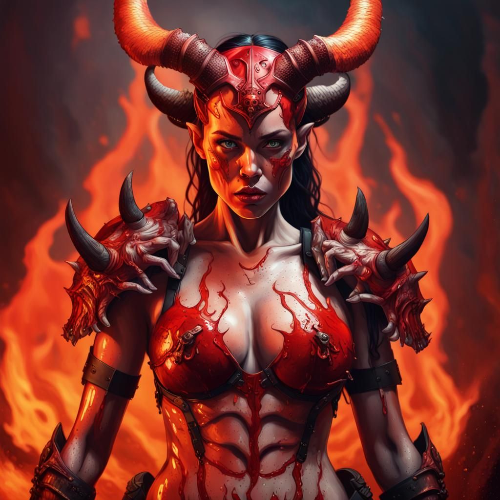 Demon Warrior - AI Generated Artwork - NightCafe Creator