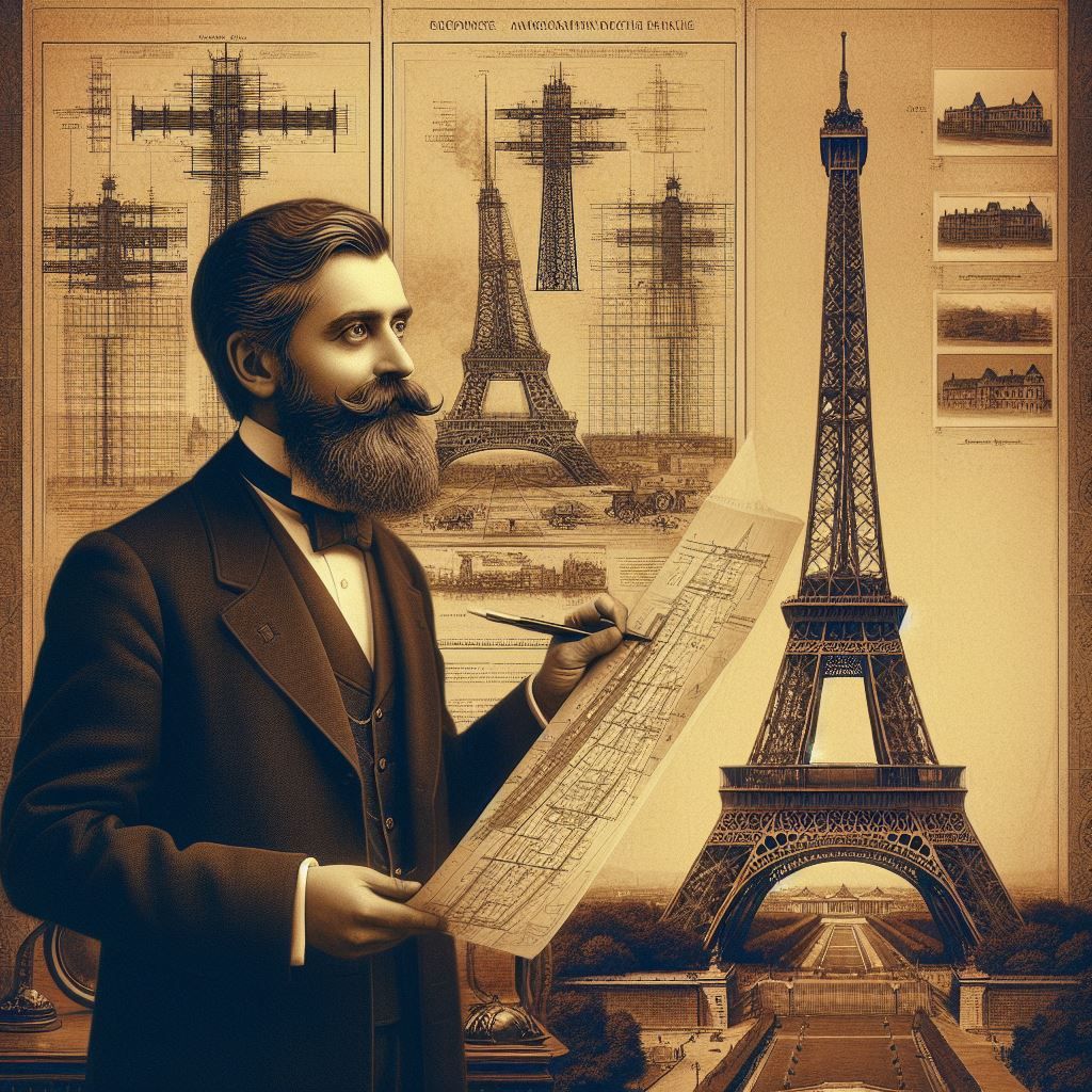 Gustave Eiffel and The Eiffel Tower, Paris 1889. - AI Generated Artwork - NightCafe Creator