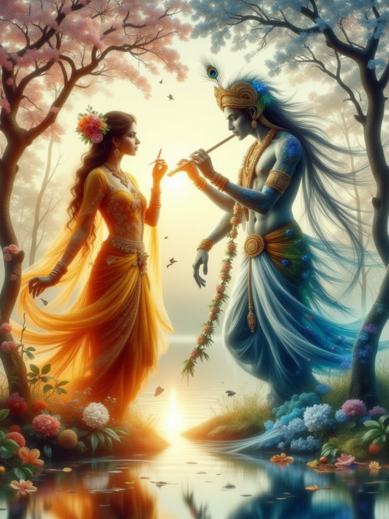 Radcha and Krishna - Radha and Krishna in Enchanted Forest ...