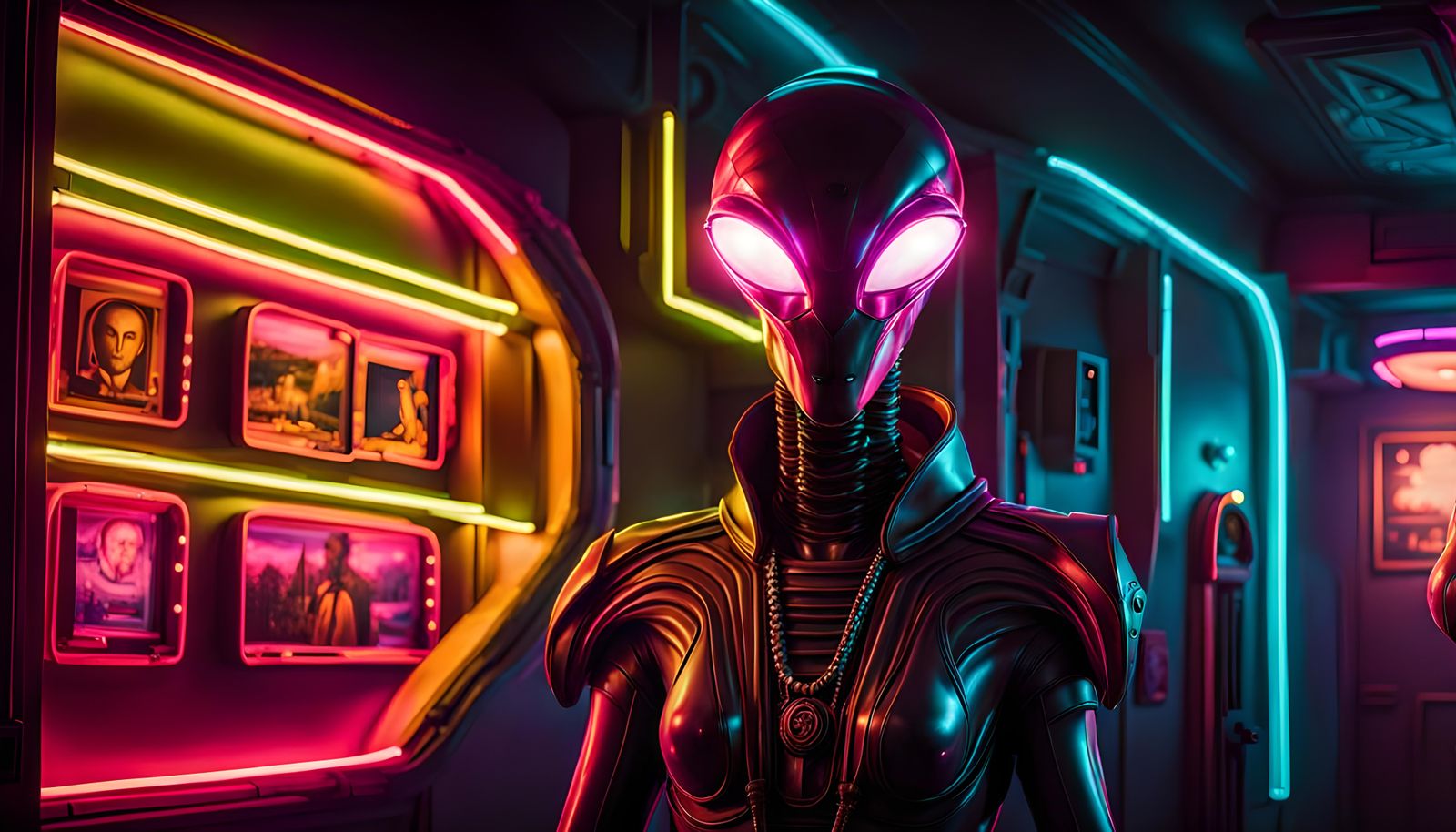 Alien Vapour Wave - AI Generated Artwork - NightCafe Creator