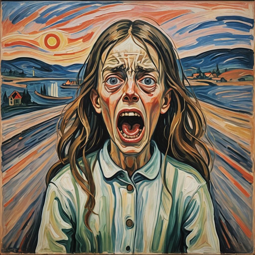 The cry painted in Munch style - AI Generated Artwork - NightCafe Creator