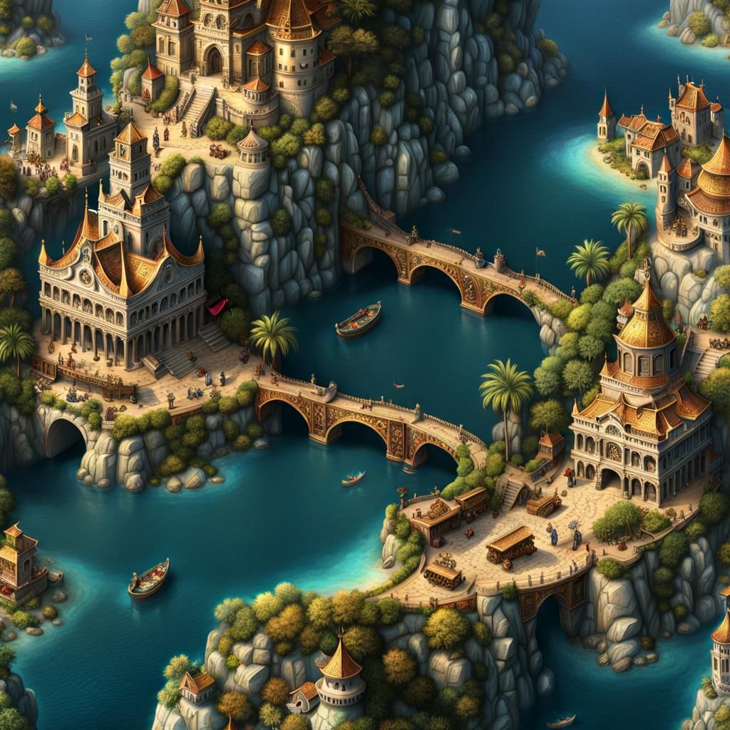 Amazingly hyperdetailed treasure map whimsical treasure maps with ...