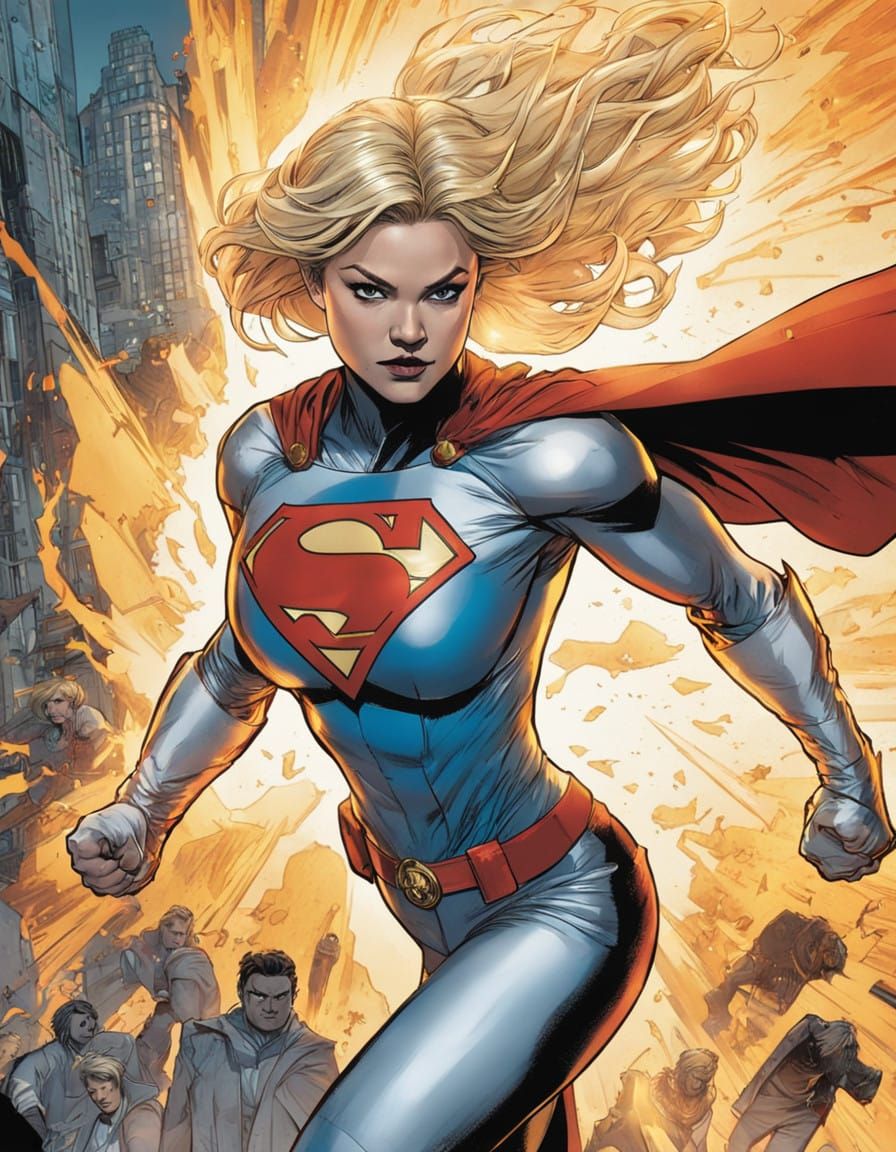 Power Girl as DC Superheroine in Iconic White and ... - AI Art