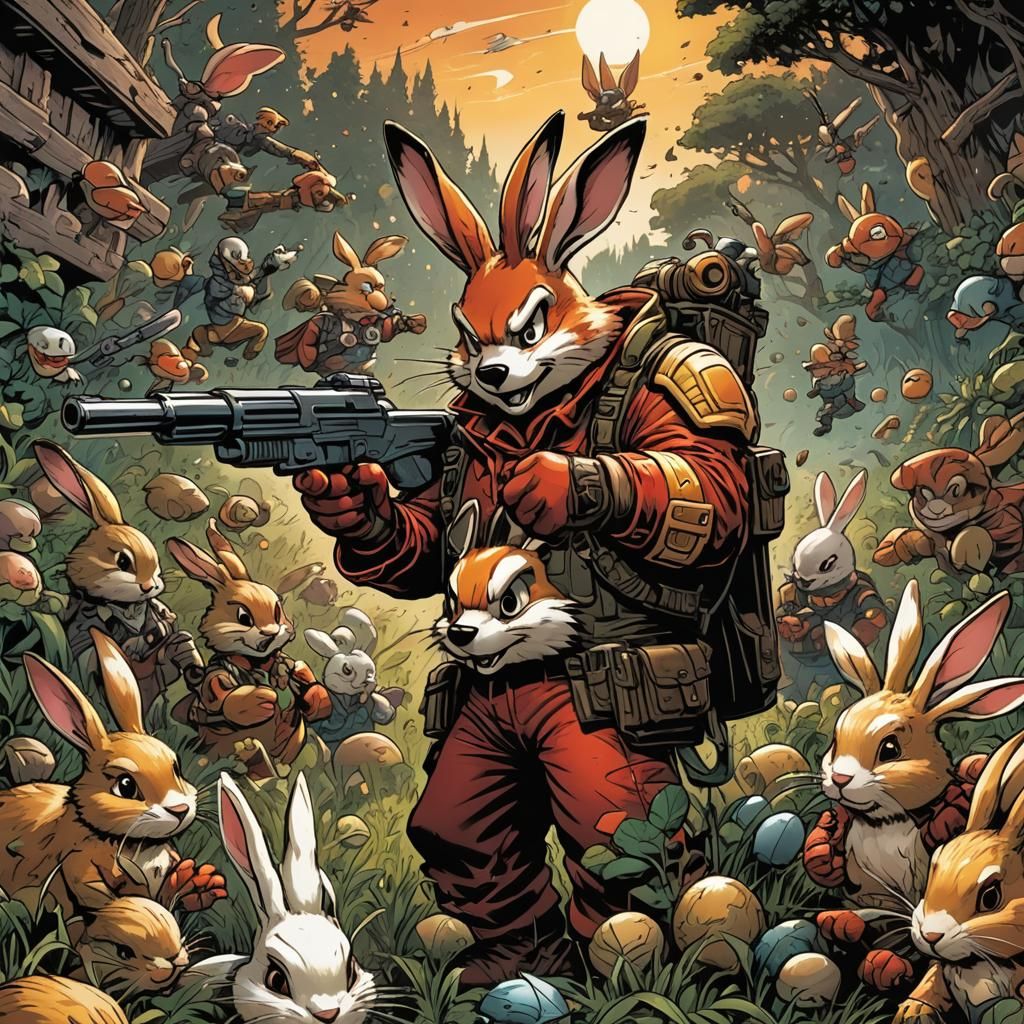 Eggman Hunting rabbits with a gun - AI Generated Artwork - NightCafe ...