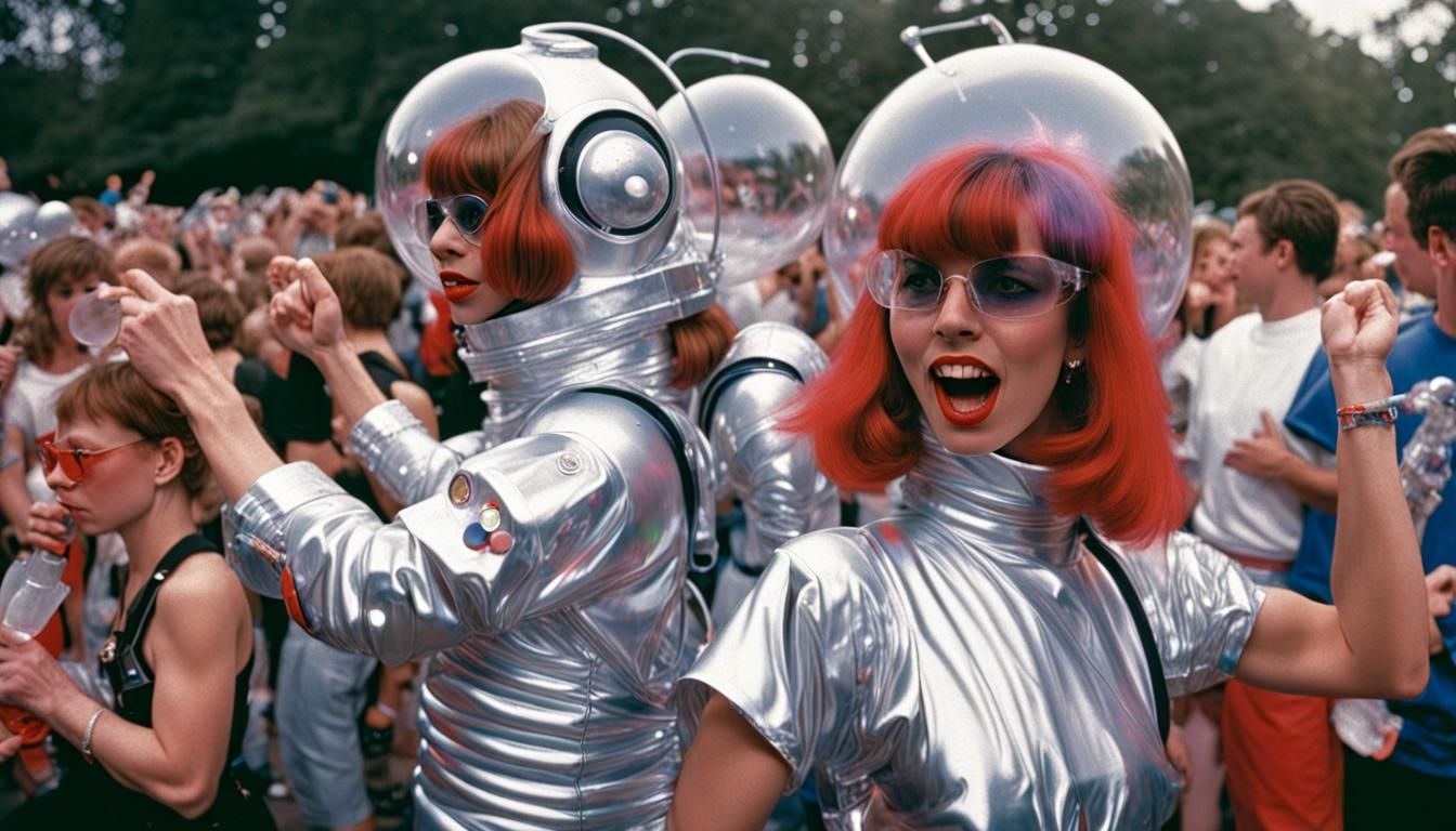 Outdoor Rave, 1990s - AI Generated Artwork - NightCafe Creator