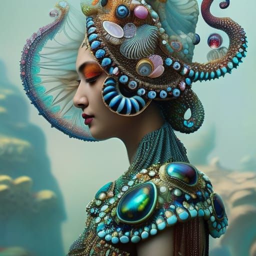 Insanely Detailed Photograph Of An Elaborate Beautiful Asian Octopus