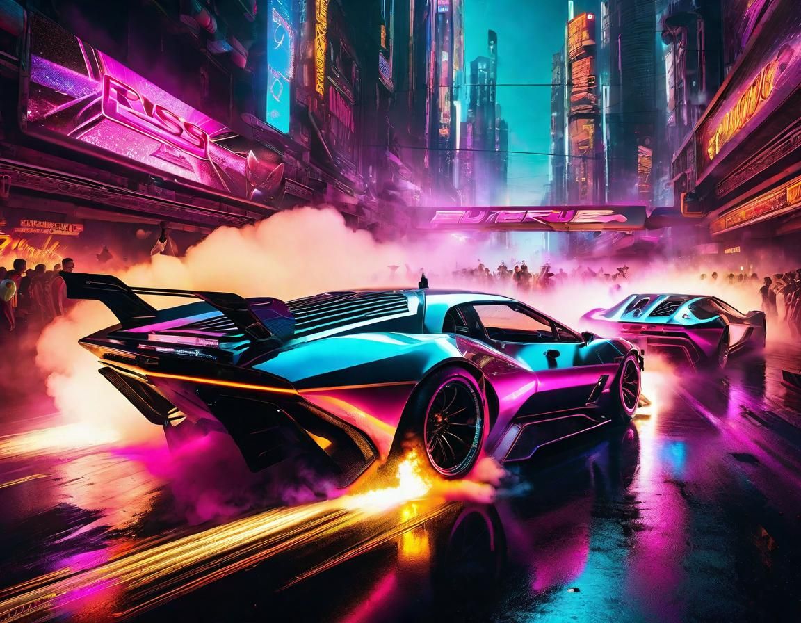 In the Nearby Future ... A City Street Drag Racing - AI Generated ...