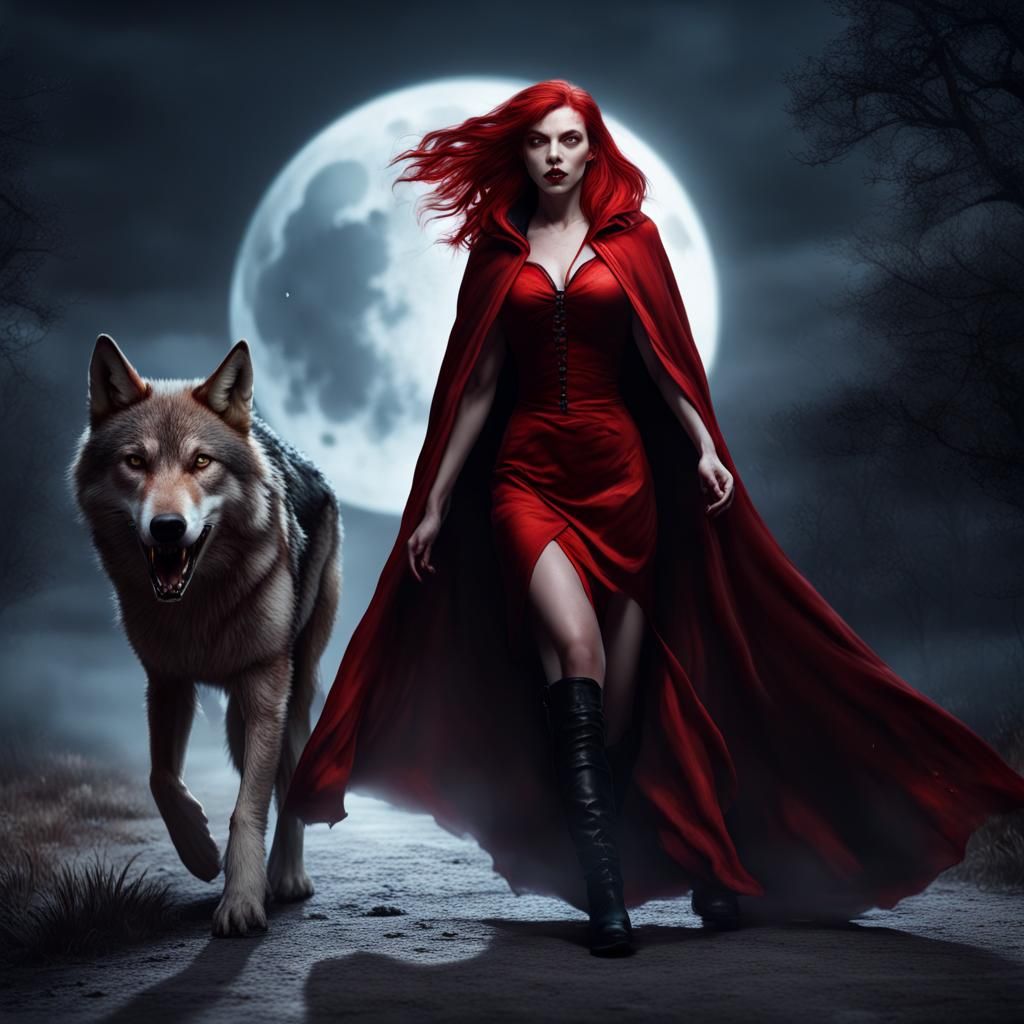 Little Red Riding Hood Joins The Wolf - AI Generated Artwork ...