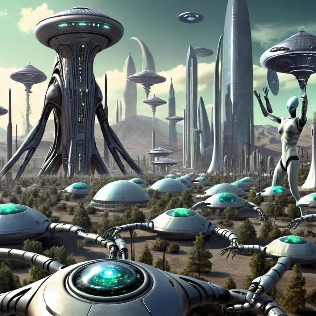 Picture a utopian futuristic world where mundanes, aliens, cyborgs ...