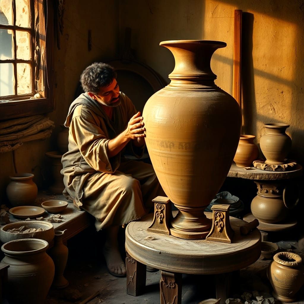 The Master Potter and clay vase - The Master Potter and clay...