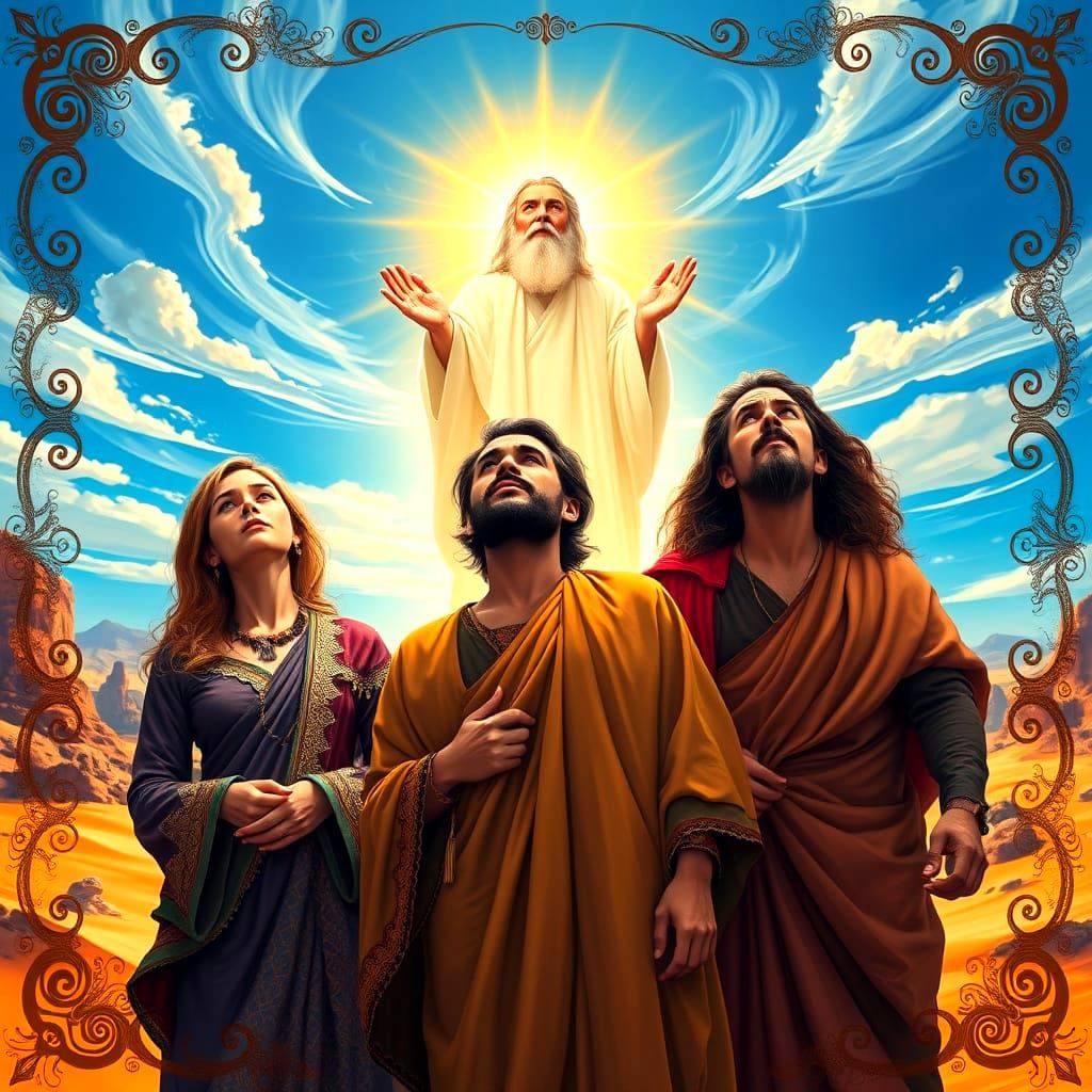 Epic Heavenly Scene of King David's Children - AI Art