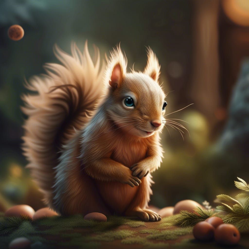 Floofy Squirrel - AI Generated Artwork - NightCafe Creator