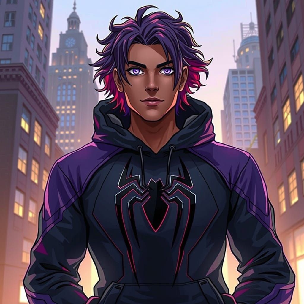 Vibrant Spidersona in Dramatic Comic Book Style - AI Art
