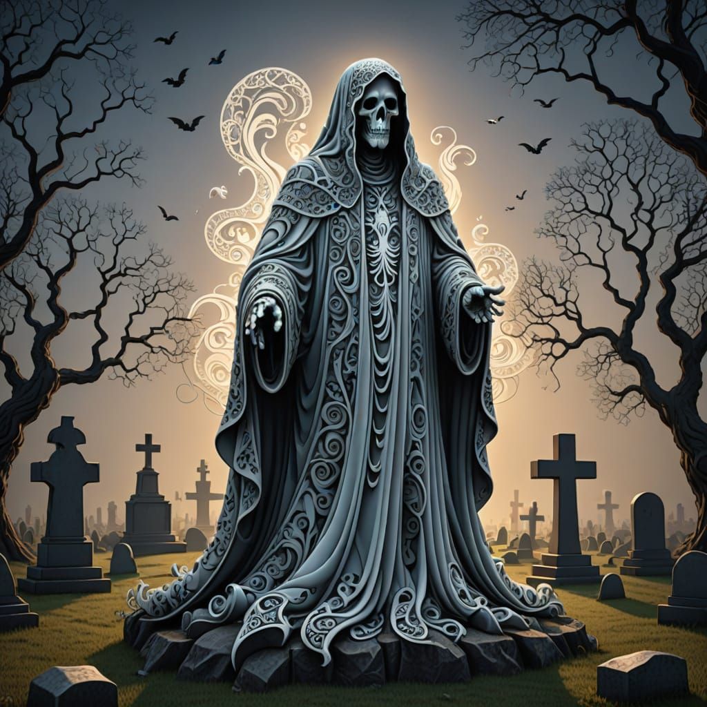 Ethereal Specter Emerges from Dawn's Silence - AI Art