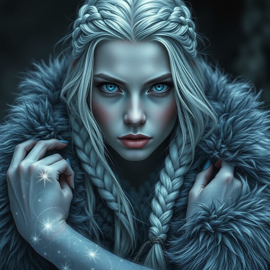 Viking-blooded queen - Ethereal Viking Warrior Queen in Fros...