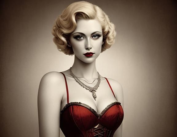 Vintage burlesque Gina - AI Generated Artwork - NightCafe Creator