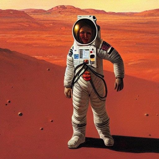The first woman on mars - AI Generated Artwork - NightCafe Creator
