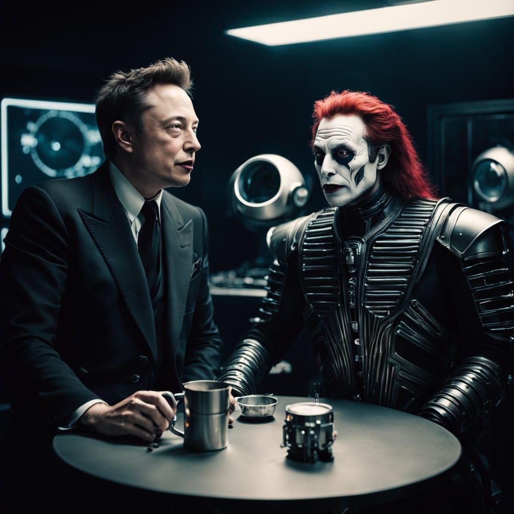 Space X Visionaries Raise a Glass in Futuristic Fe... - AI Art