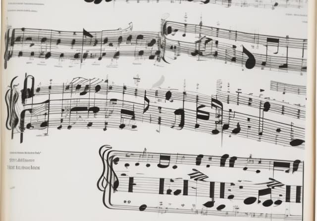 black and white; sheet music; graphic score - AI Generated Artwork ...