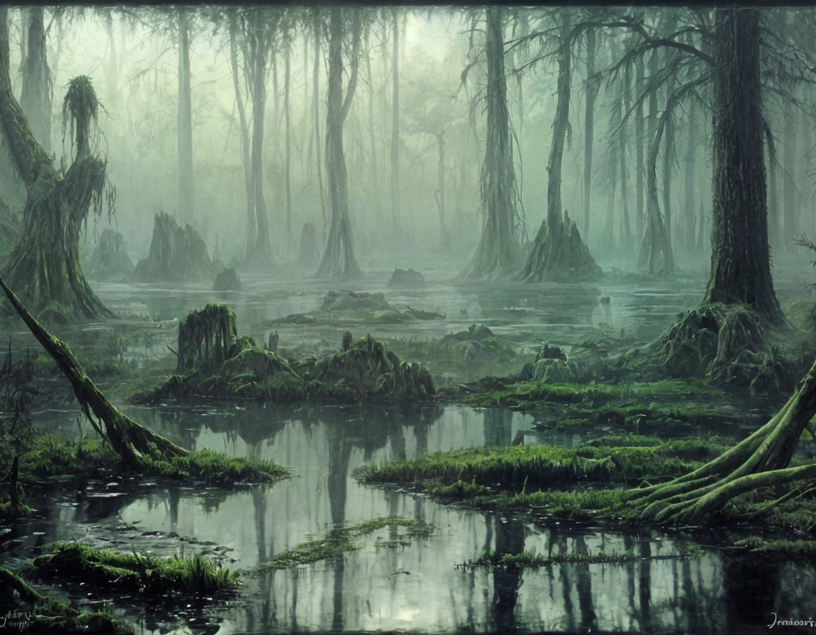 The swamp planet of Dagobah - Dagobah Swamp Planet in Oil Pa...