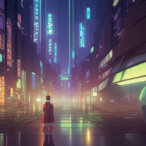 depressing futuristic city at night - AI Generated Artwork - NightCafe ...