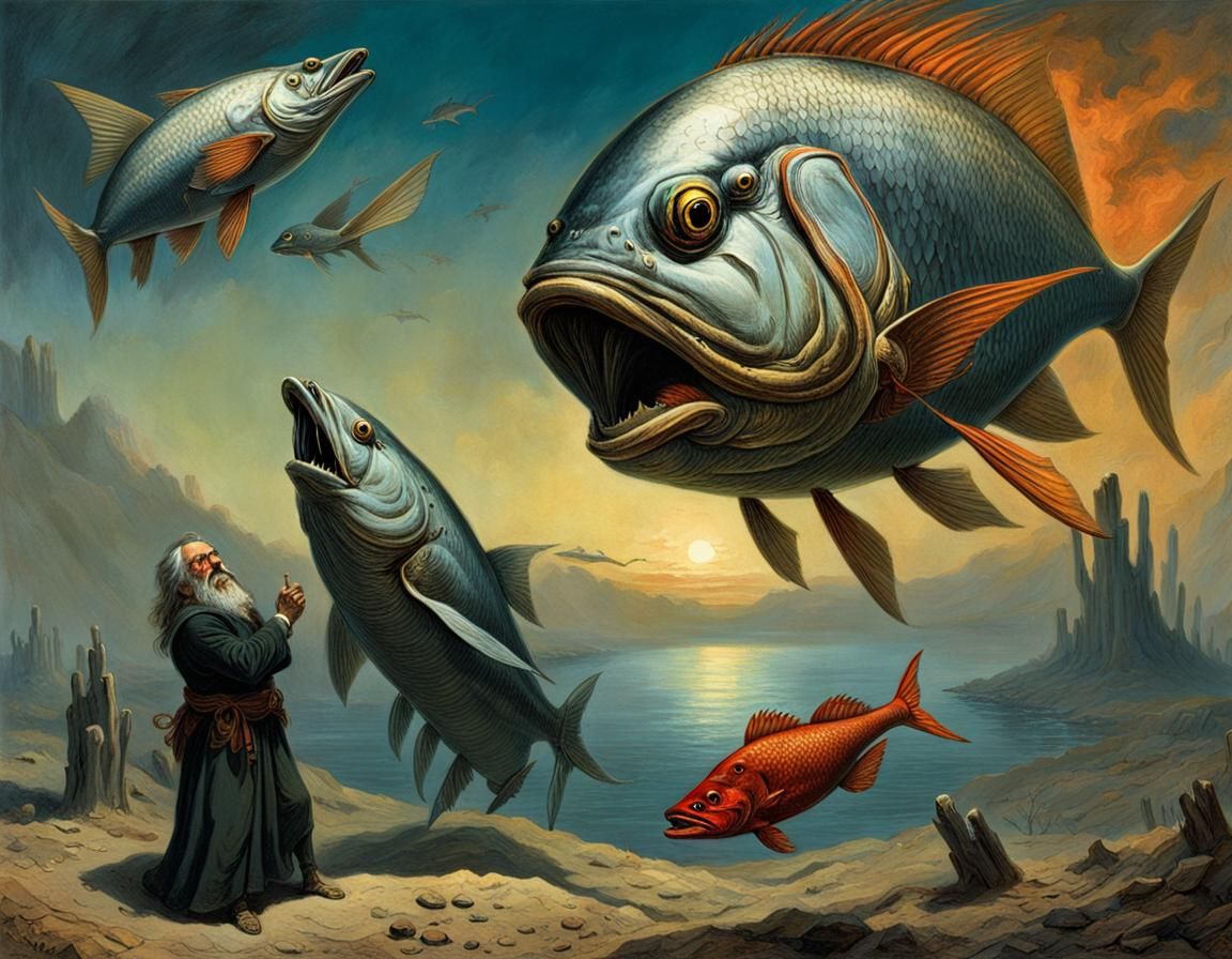 Praying to the Fish - AI Generated Artwork - NightCafe Creator