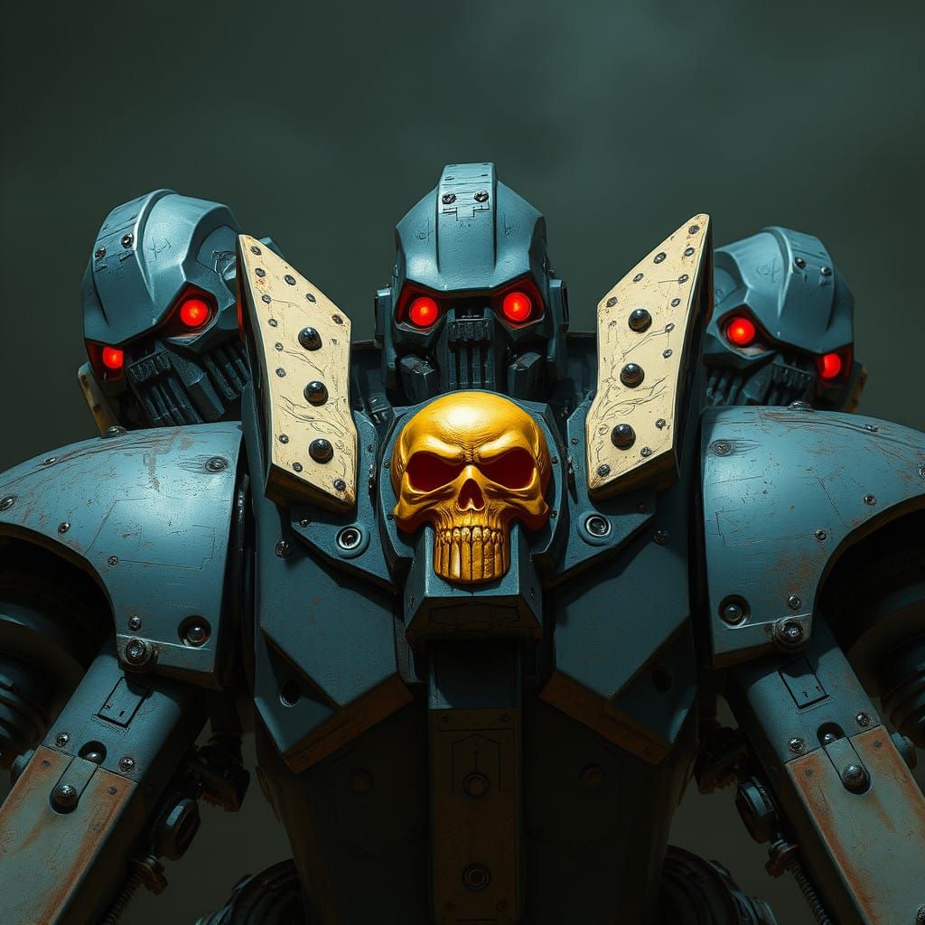 Giant Iron Golems in Dark, Gothic Style - AI Art