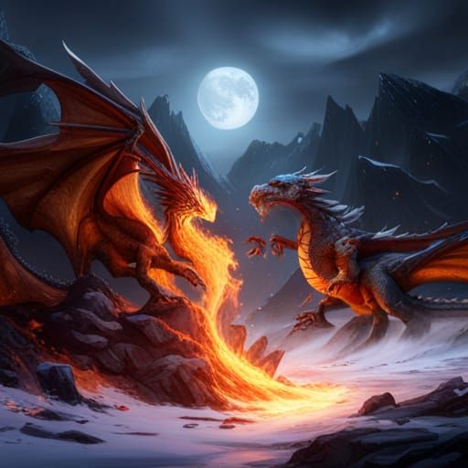 Fire and Ice - AI Generated Artwork - NightCafe Creator