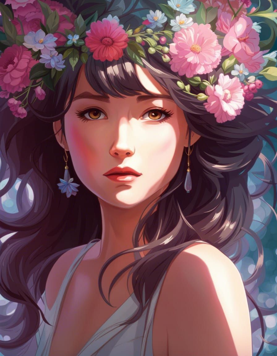 Flower and Femininity - AI Generated Artwork - NightCafe Creator