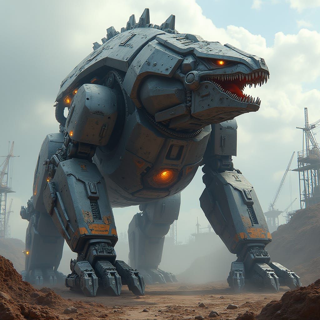 Titanodragonic - Construction Dragon in Industrial Landscape