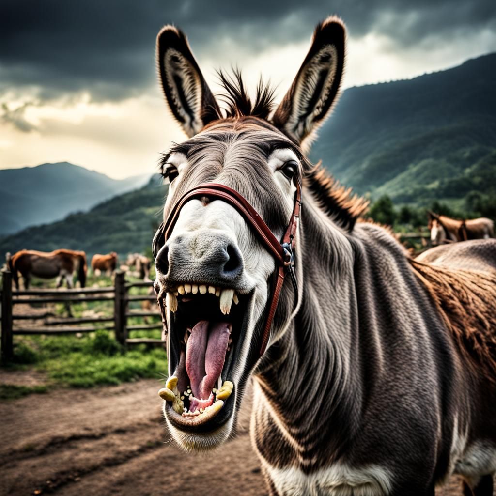 An angry donkey - AI Generated Artwork - NightCafe Creator