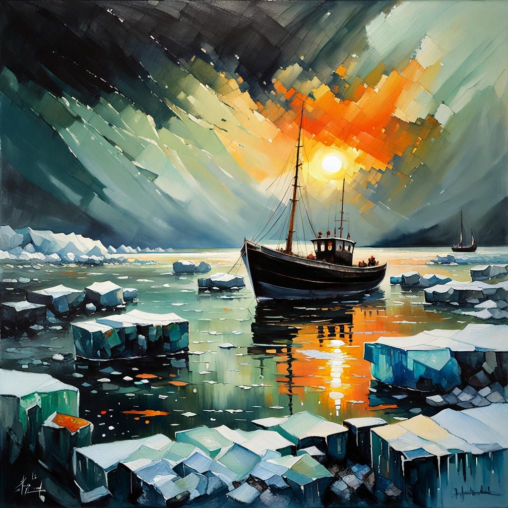 Icey SunSet - AI Generated Artwork - NightCafe Creator