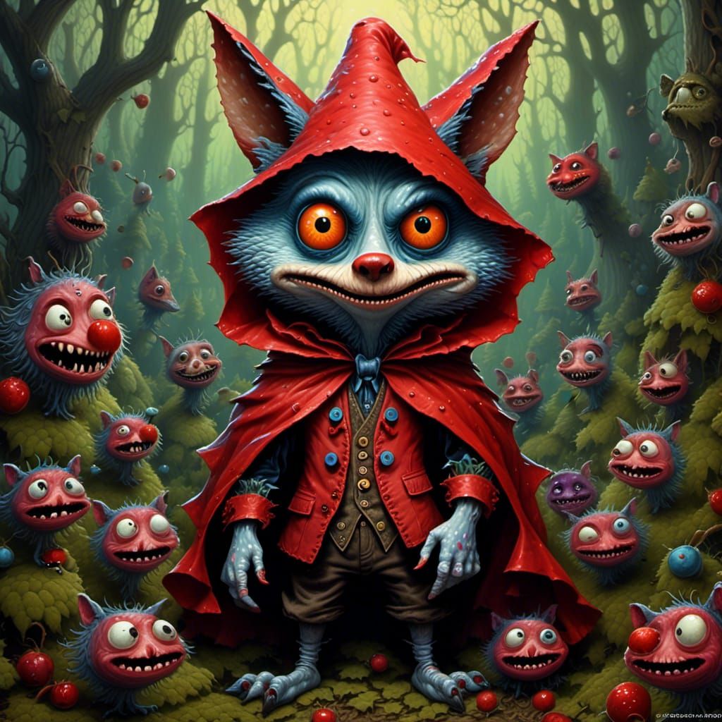 Red riding hood wolf in an alternative fairytale.. - AI Generated ...