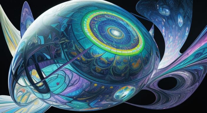 Vibrant Surrealist Masterpiece with Impossible Geo... - AI Art