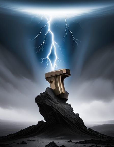 Mjolnir (Buried) - AI Generated Artwork - NightCafe Creator