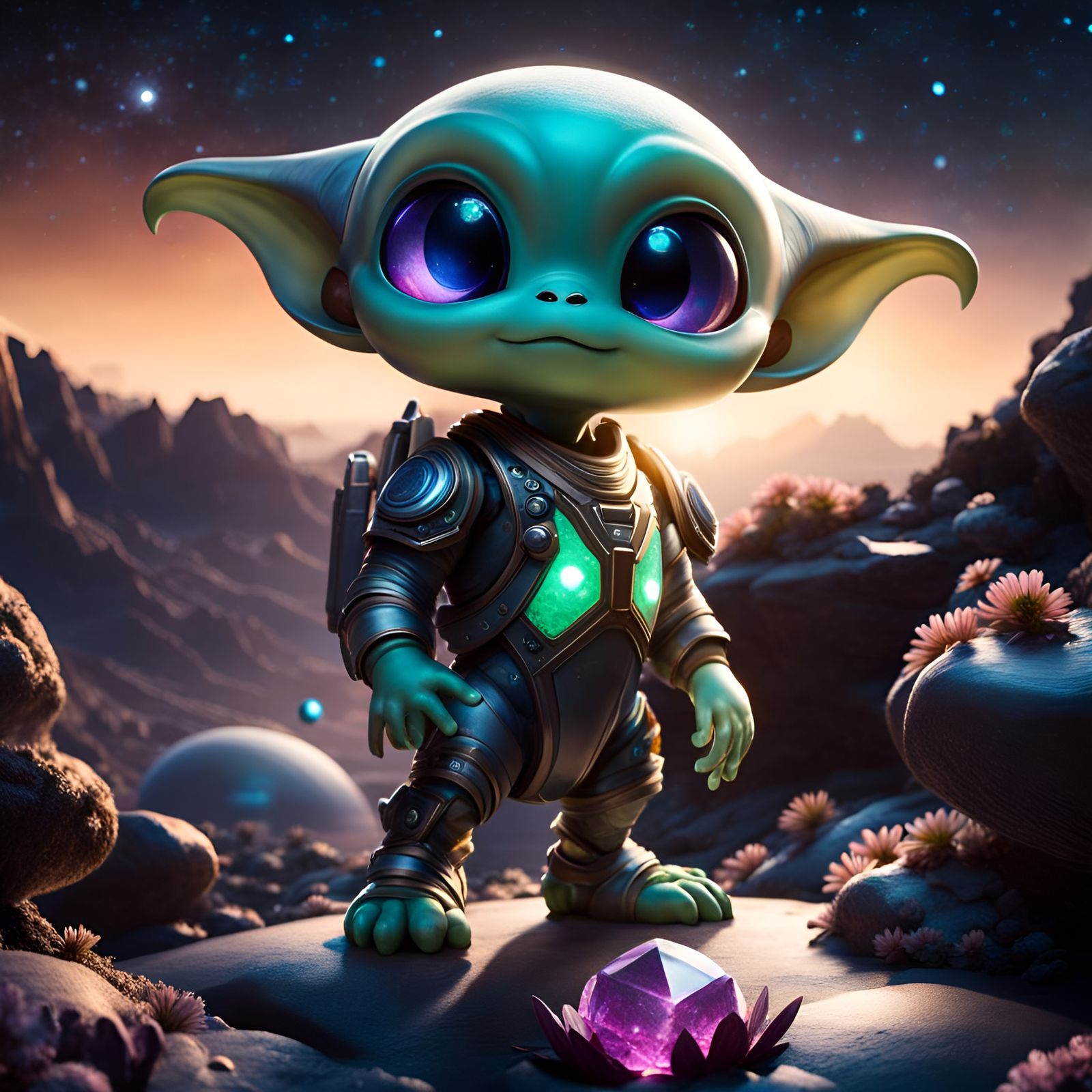 Cute Baby Alien Exploring the Planet - AI Generated Artwork - NightCafe ...