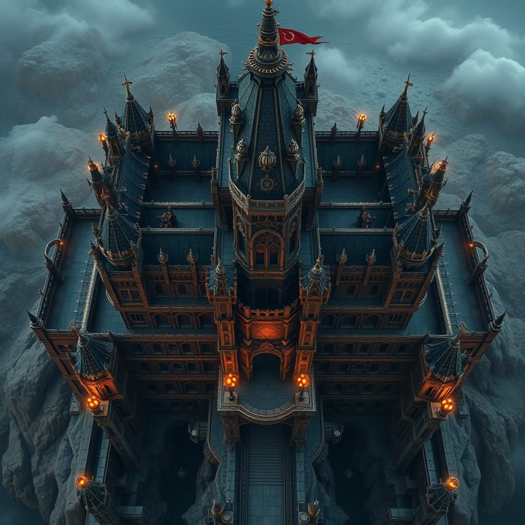 Villain lair - Dark Fantasy Castle with Volumetric Lighting